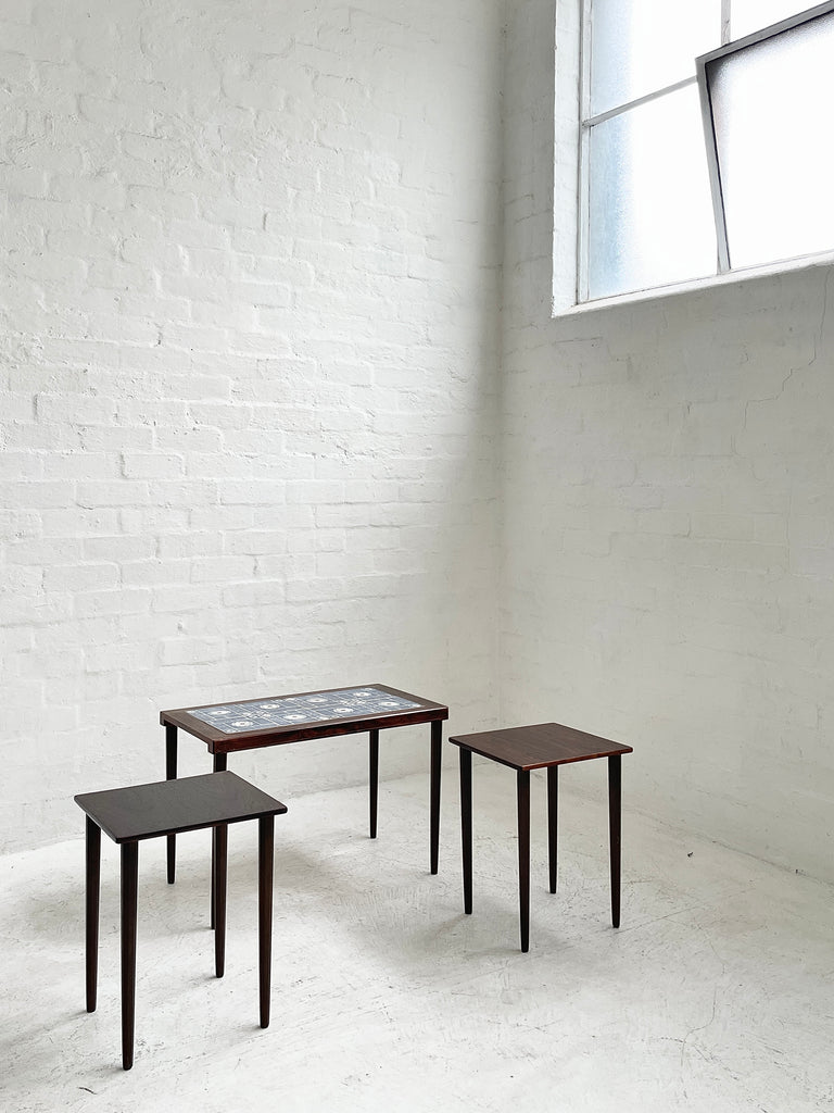 Danish Tile-topped Nest of Rosewood Tables — Nord