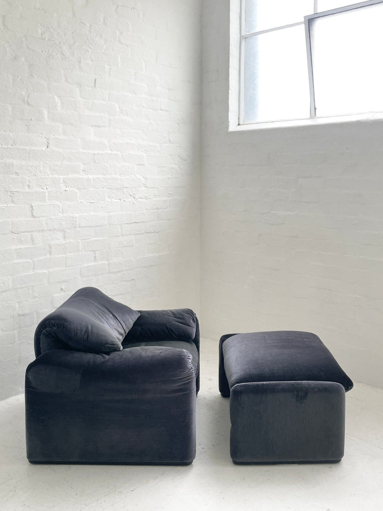 Vico Magistretti 'Maralunga' Chair and Footstool — Nord